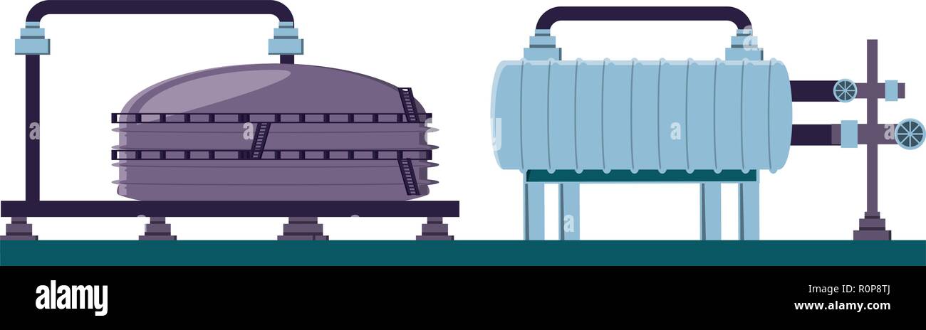 reserve tanks in industry oil vector illustration design Stock Vector ...