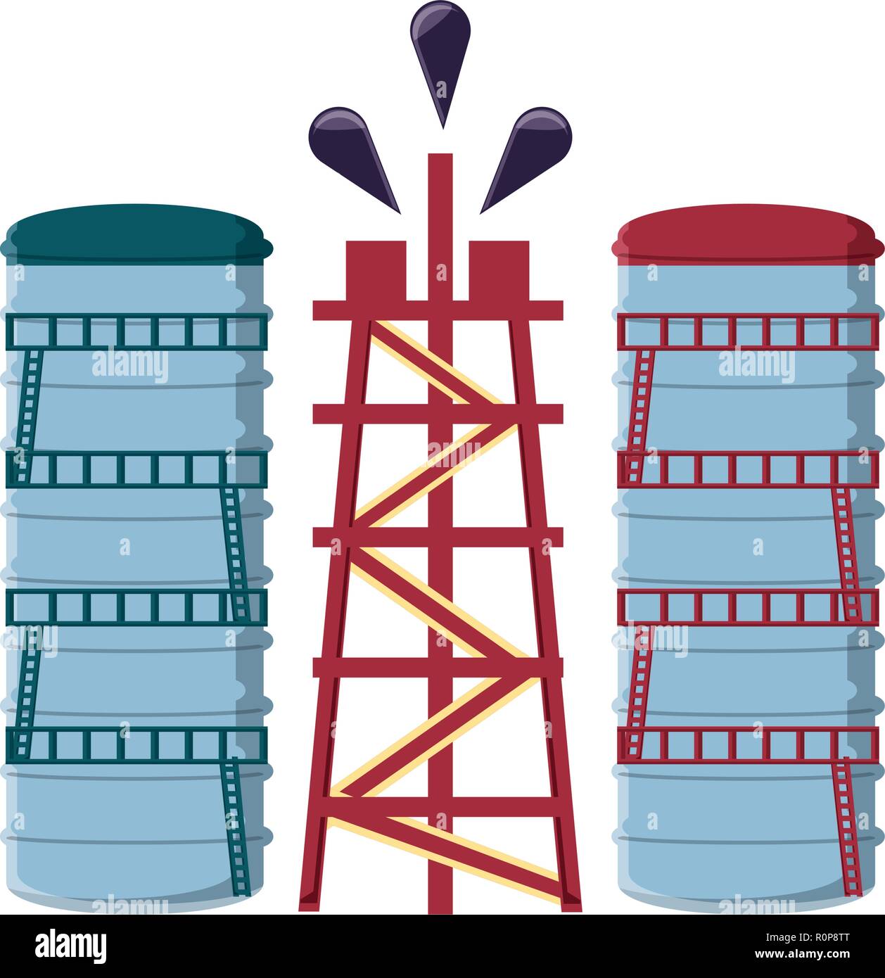 reserve tanks in industry oil vector illustration design Stock Vector ...