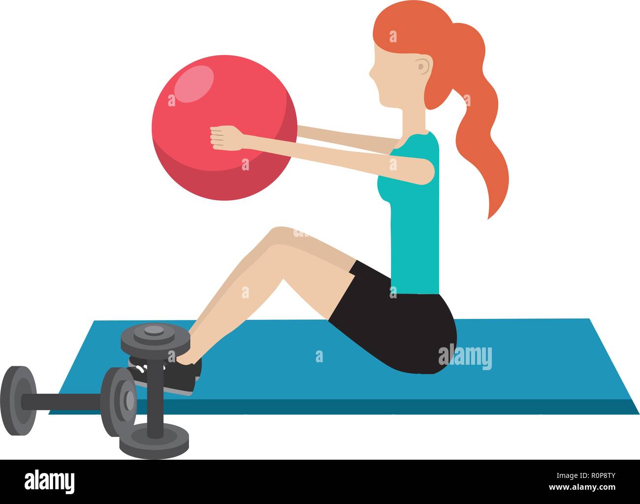 Woman Exercising Cartoon High Resolution Stock Photography and Images ...