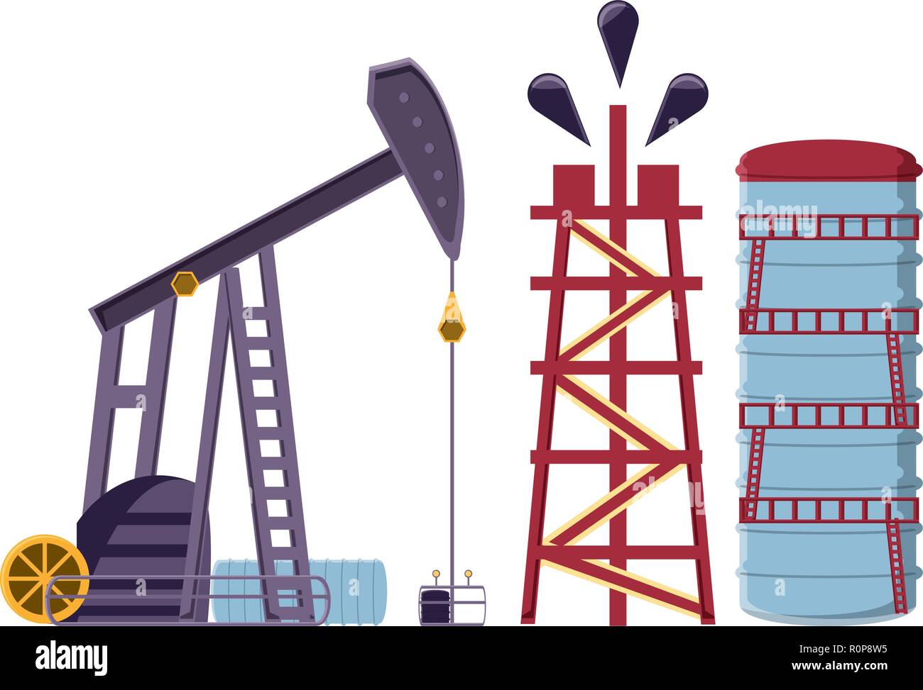 oil excavation drill industry isolated icon vector illustration design ...