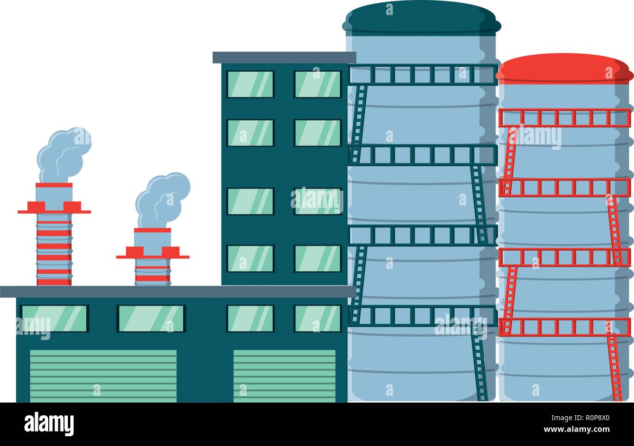 industry oil building scene vector illustration design Stock Vector ...