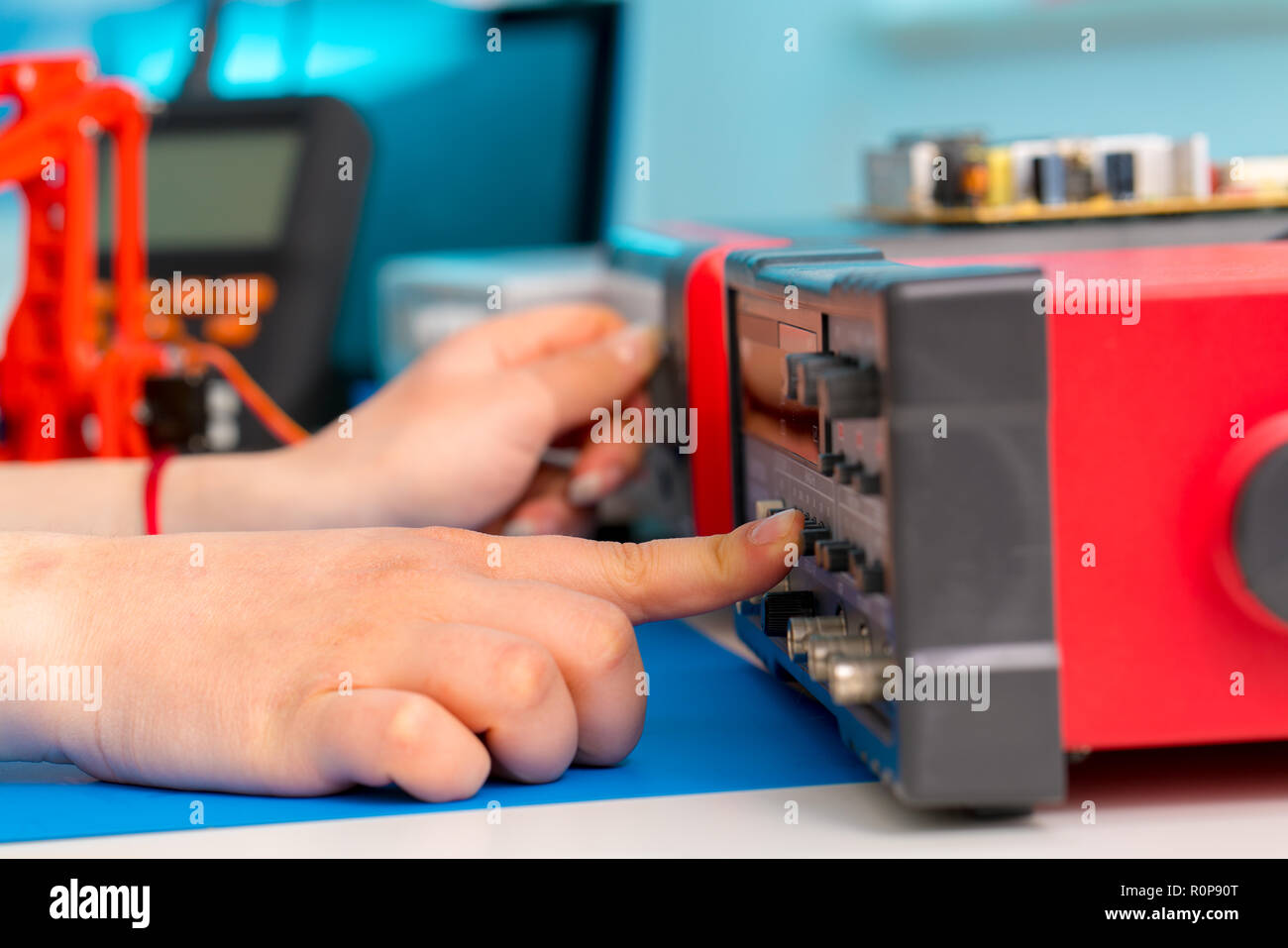 use of electronic measuring instrument Stock Photo - Alamy