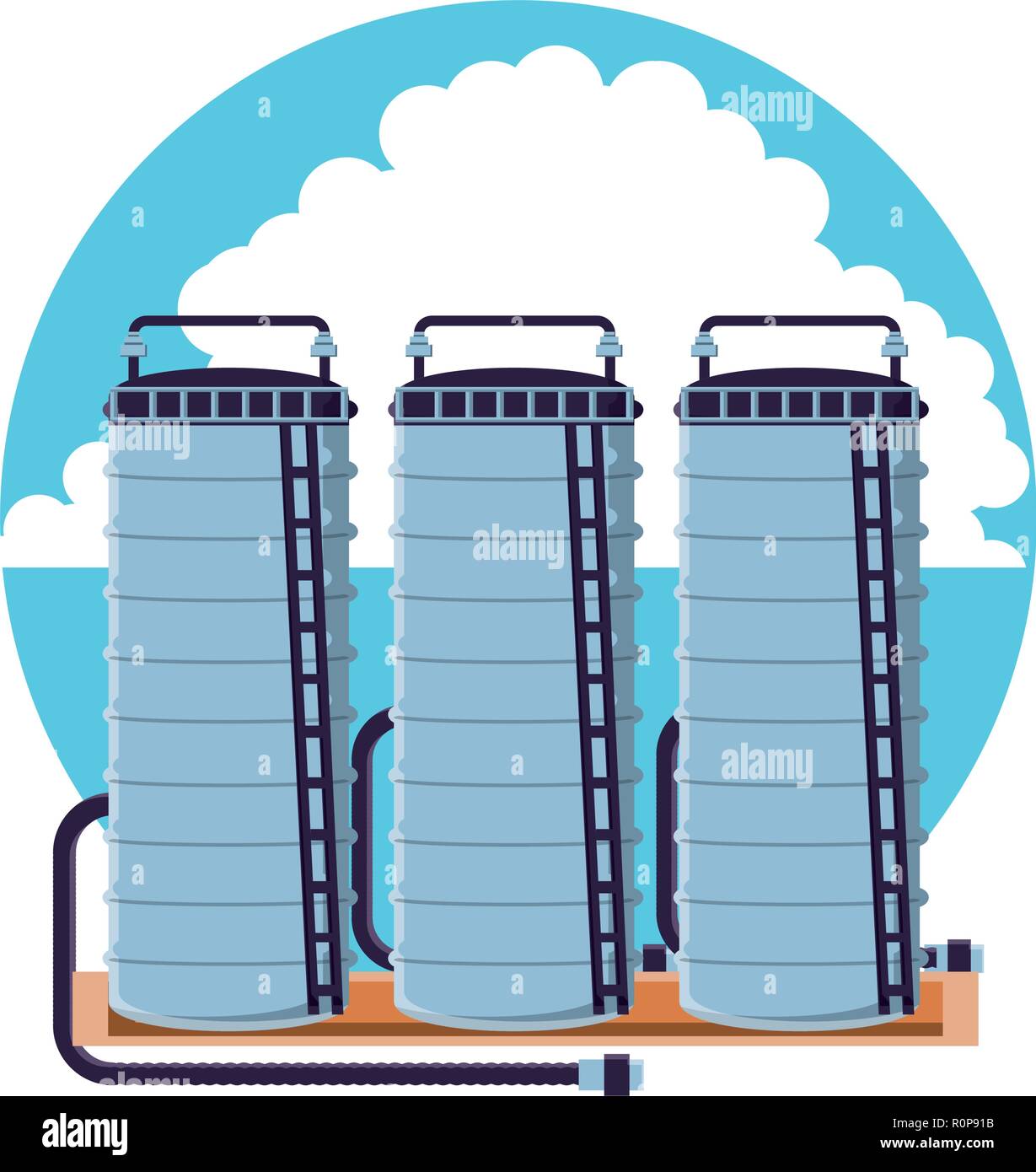 reserve tanks in industry oil vector illustration design Stock Vector ...