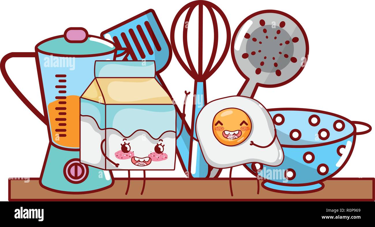 kitchenware and ingredients cartoon Stock Vector Image & Art - Alamy