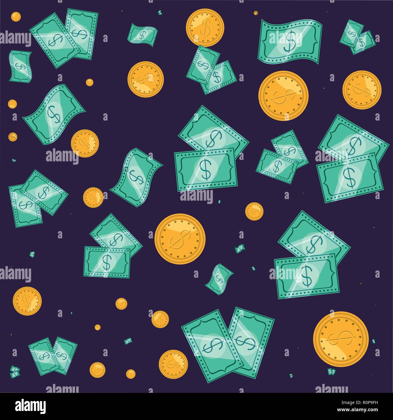 American dollar money bills coins Stock Vector Images - Alamy