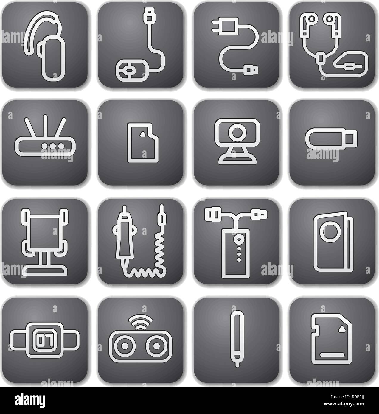 illustration of concept accessories icons for mobile devices Stock ...