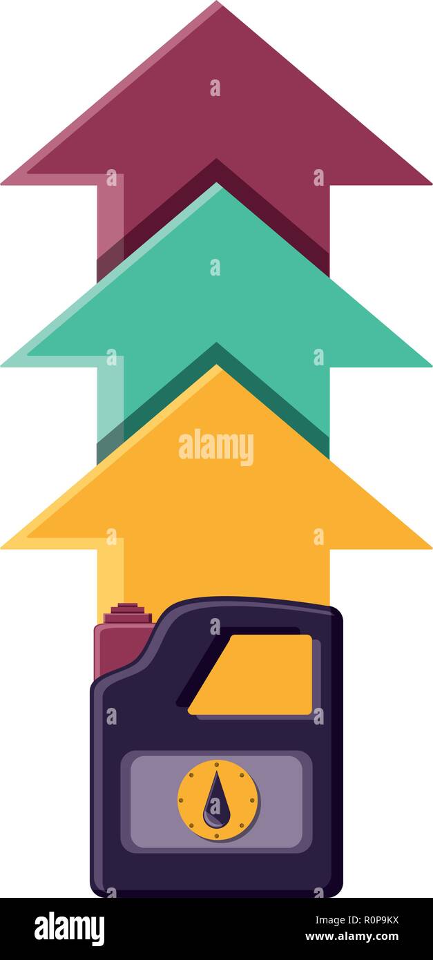 gallon of gasoline with arrows vector illustration design Stock Vector ...