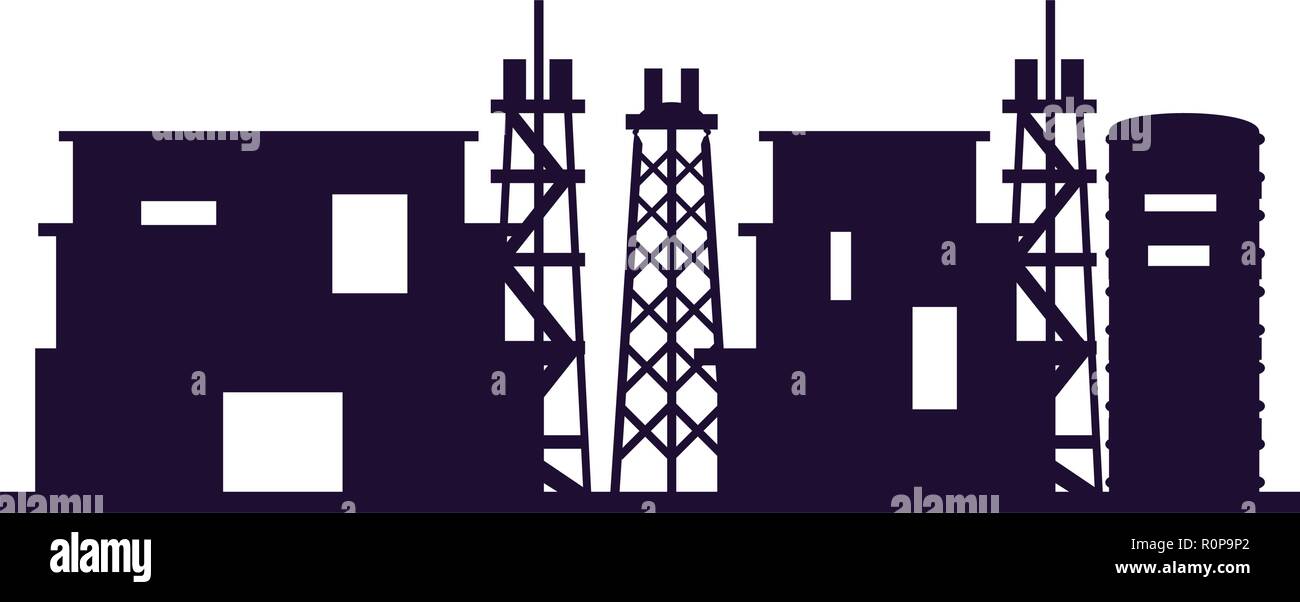 industry oil building scene vector illustration design Stock Vector ...