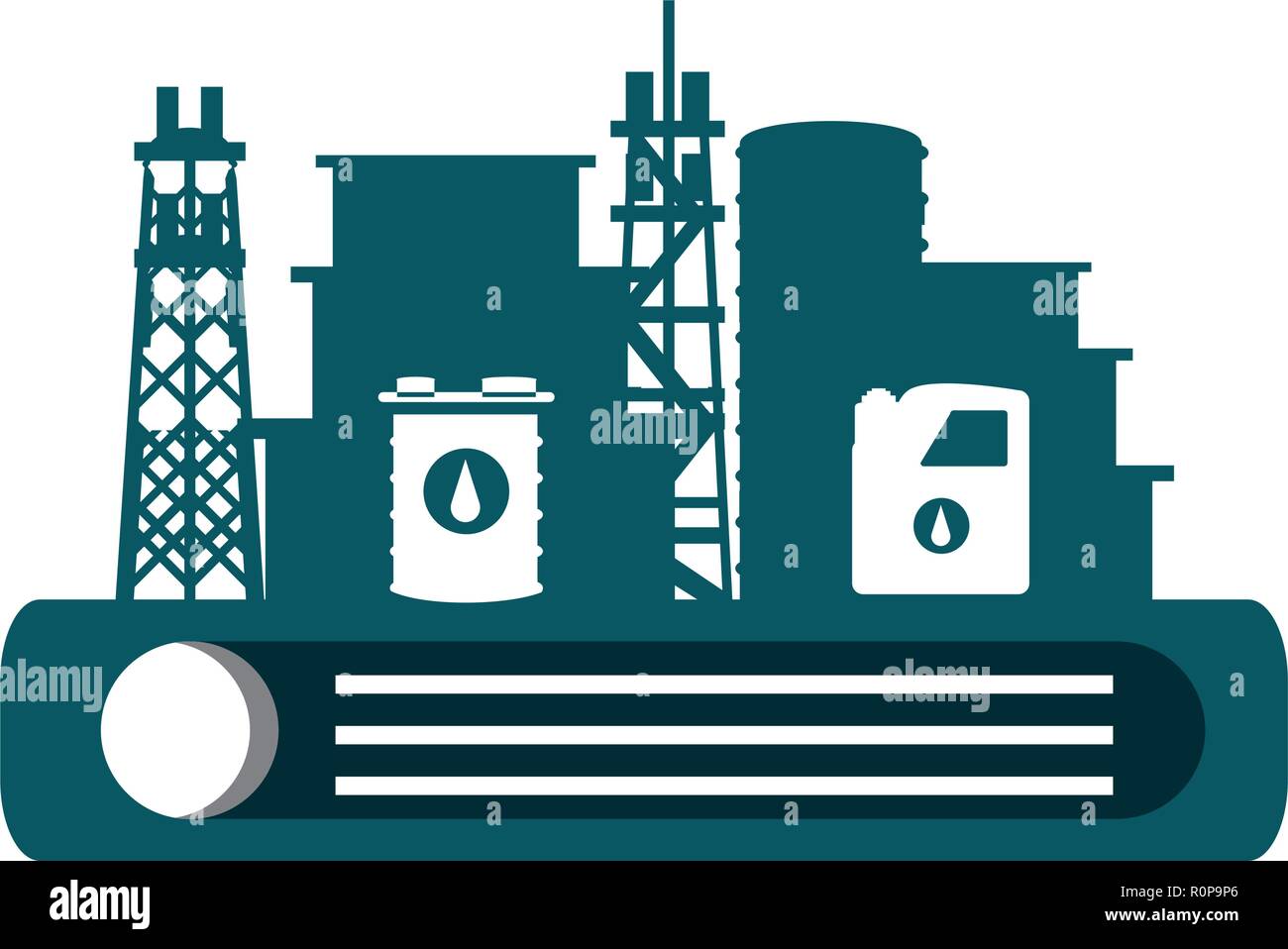 industry oil building scene vector illustration design Stock Vector ...