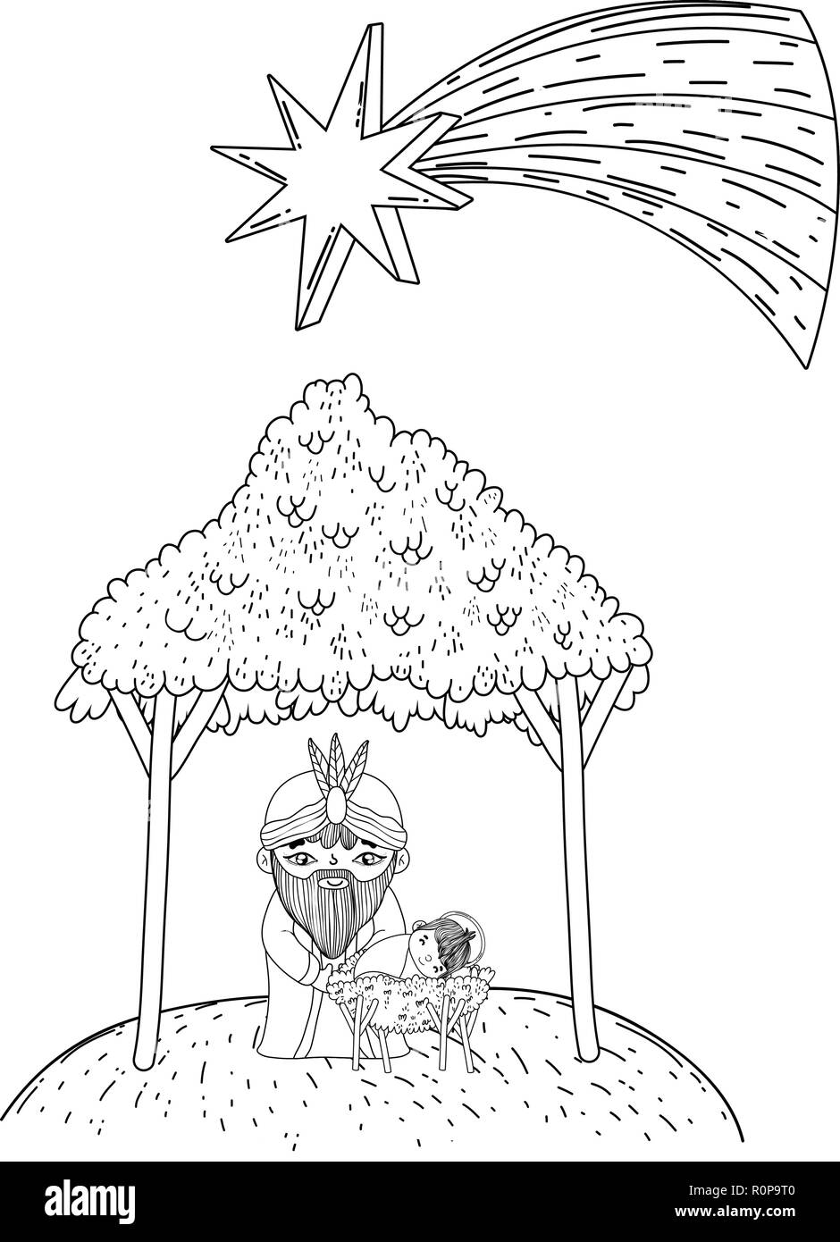 christmas nativity scene cartoon Stock Vector Image & Art - Alamy