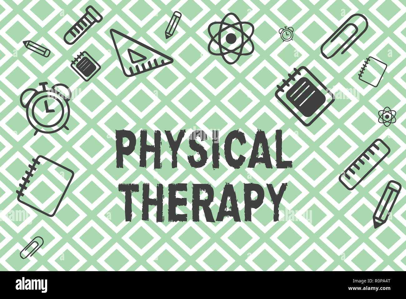 Handwriting text Physical Therapy. Concept meaning Treatment or ...