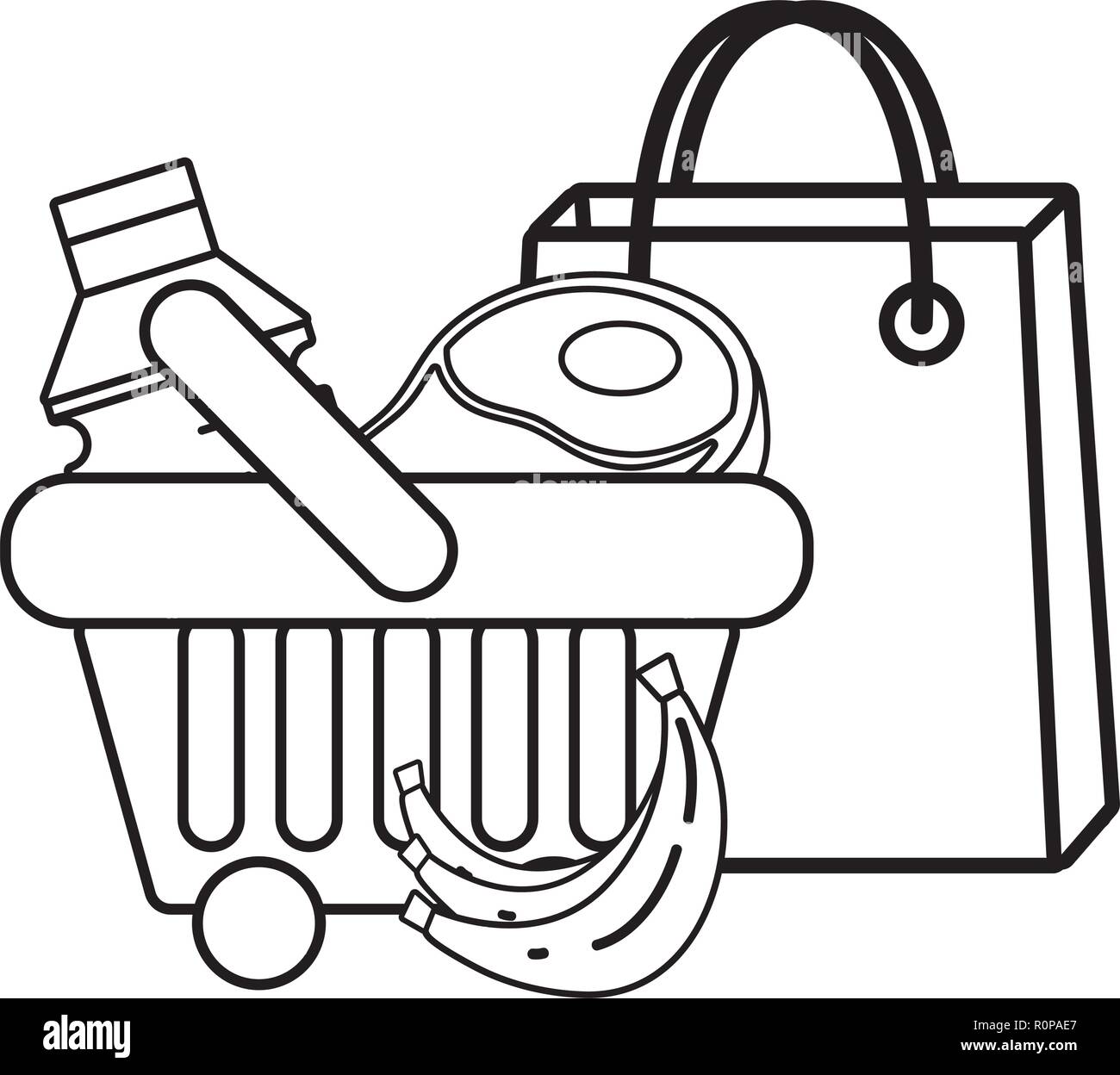 supermarket grocery products cartoon Stock Vector Image & Art - Alamy