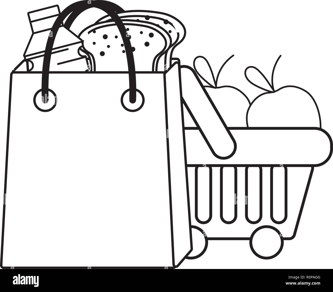 supermarket grocery products cartoon Stock Vector Image & Art - Alamy
