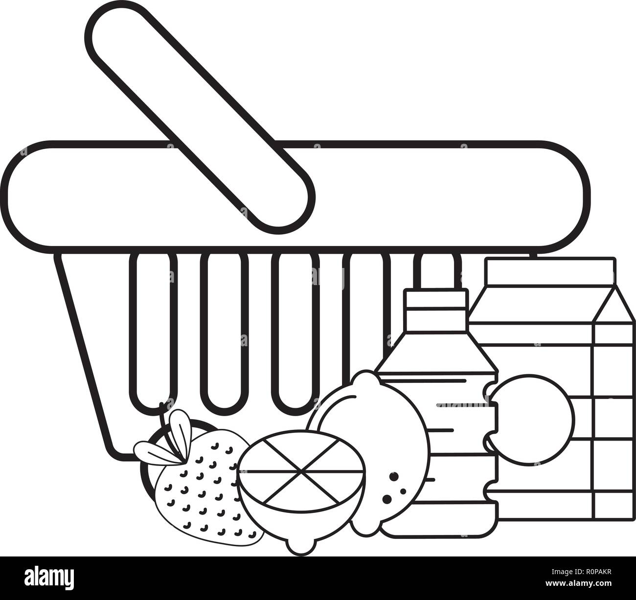 supermarket grocery products cartoon Stock Vector Image & Art - Alamy