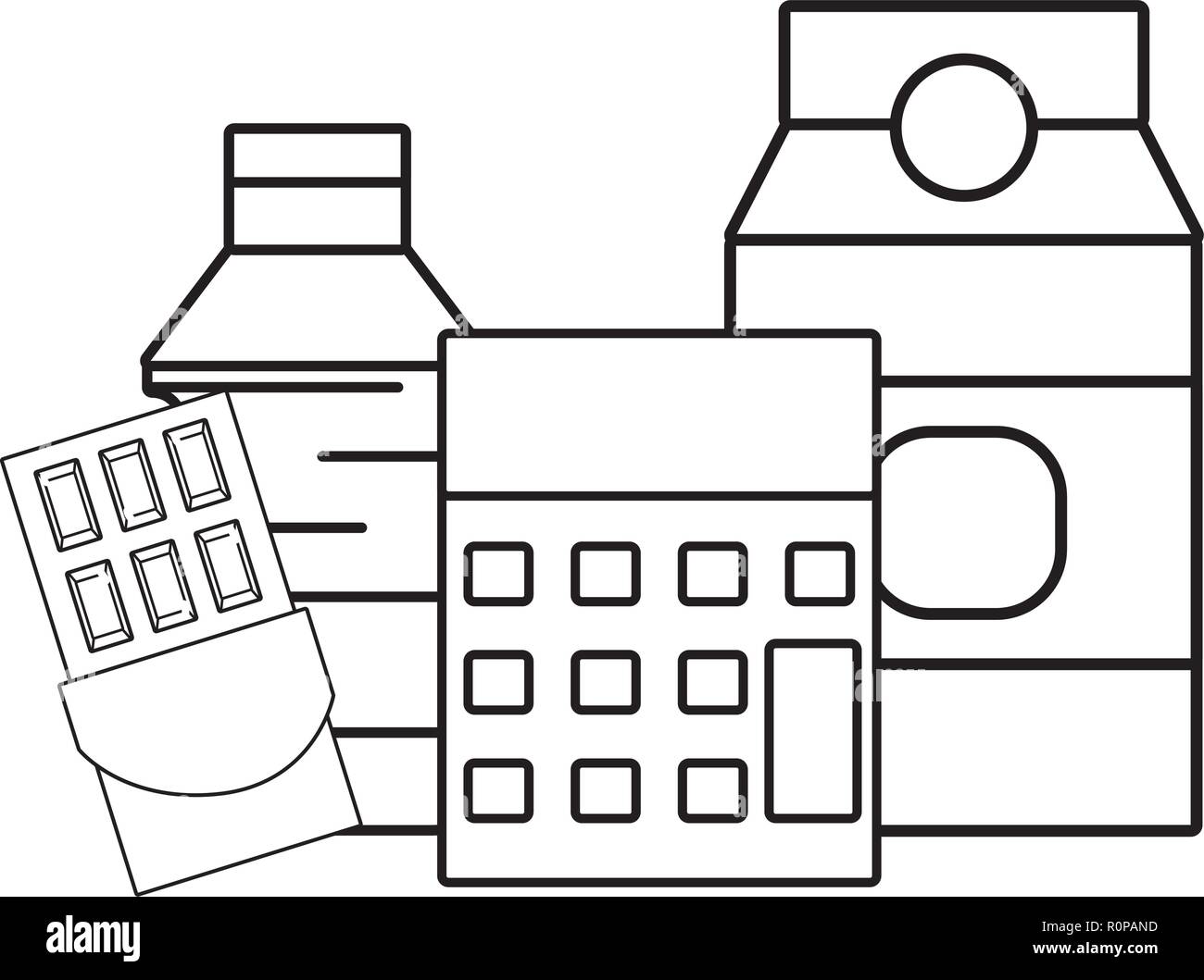 supermarket grocery products cartoon Stock Vector Image & Art - Alamy