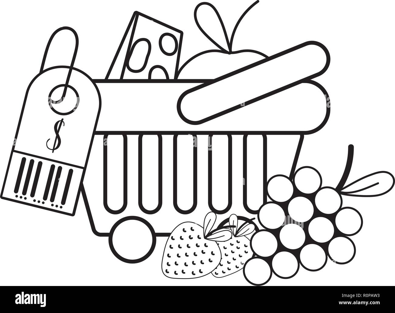 supermarket grocery products cartoon Stock Vector Image & Art - Alamy