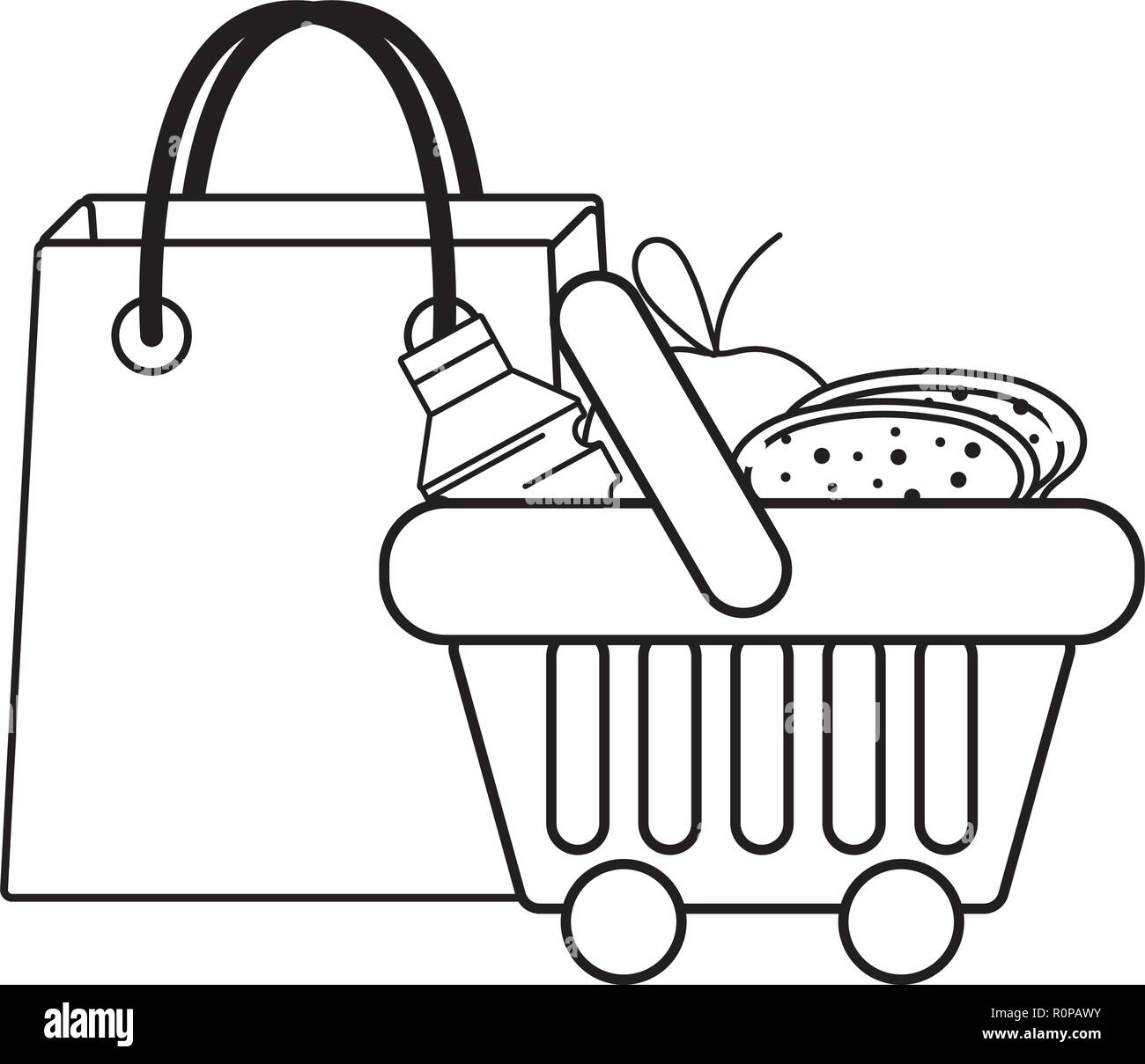 supermarket grocery products cartoon Stock Vector Image & Art - Alamy