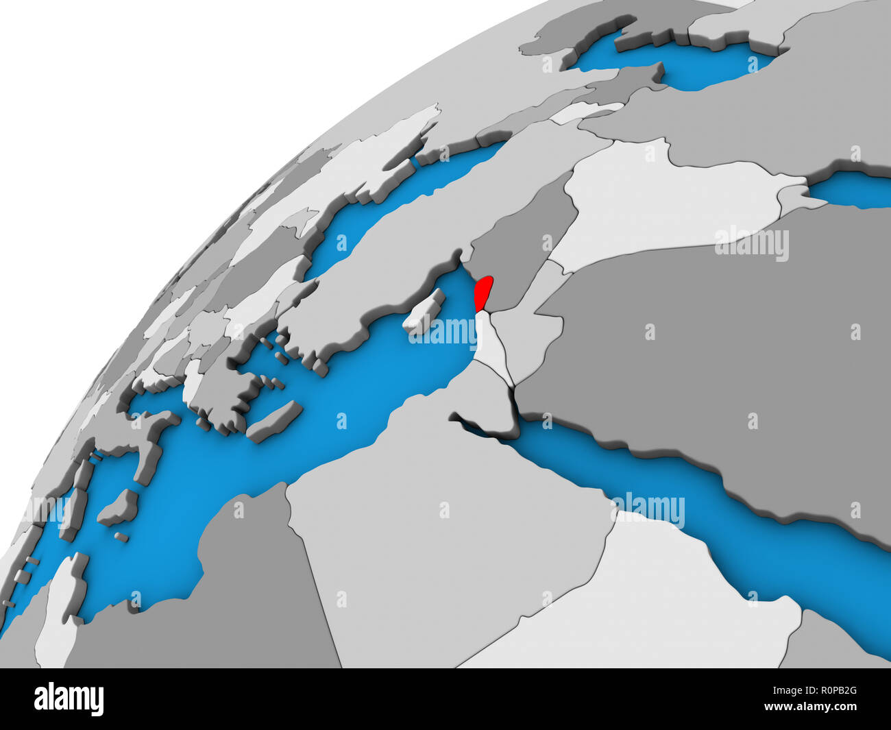 Lebanon on 3D globe. 3D illustration Stock Photo - Alamy