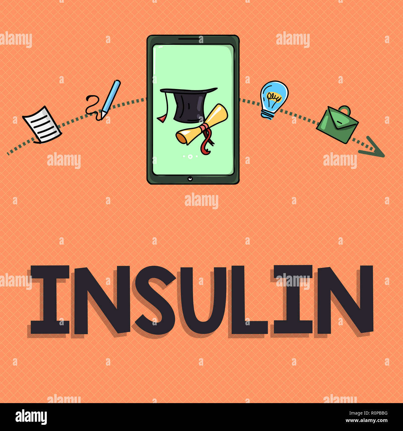 Writing note showing Insulin. Business photo showcasing Protein ...