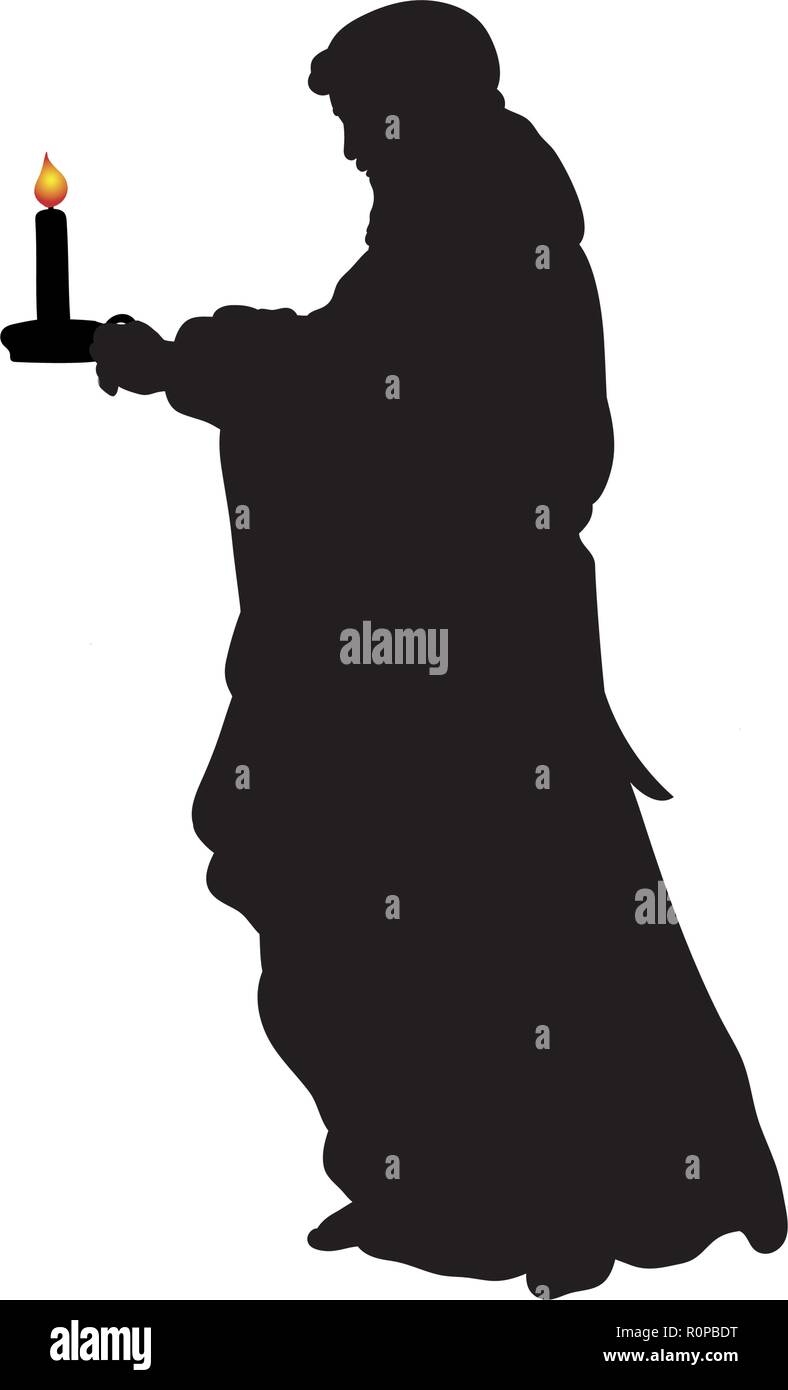 Praying man on black Stock Vector Images - Alamy