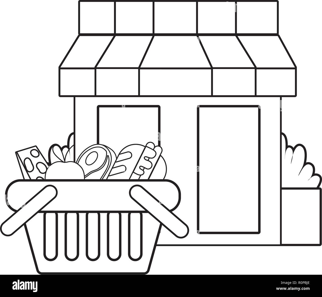 Supermarket Clipart Black And White