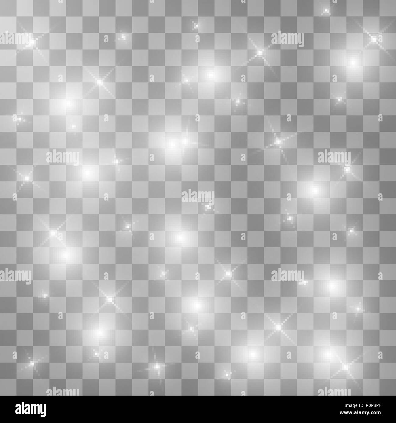 Glow light effect. Starburst with sparkles on transparent background. Vector illustration Stock ...