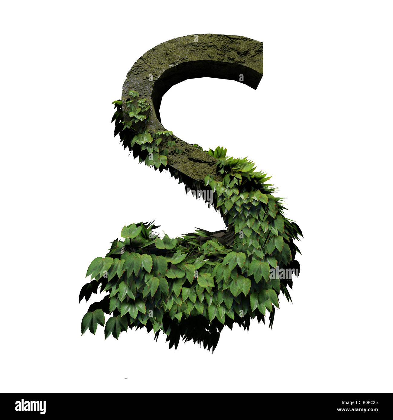 Foliage stone letter, illustration hi-res stock photography and images ...