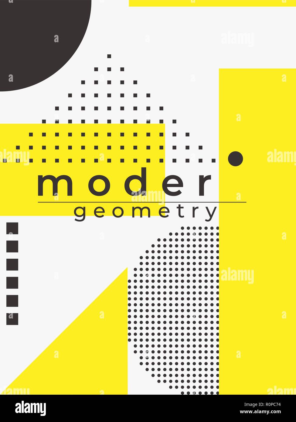 Universal trend poster. Linear geometric shapes set with halftone ...