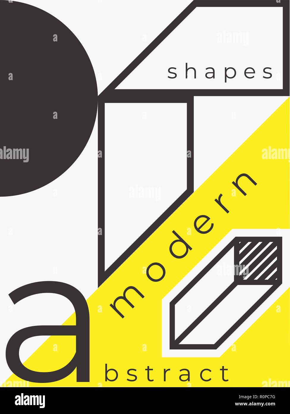 Universal trend poster. Linear geometric shapes set with halftone ...