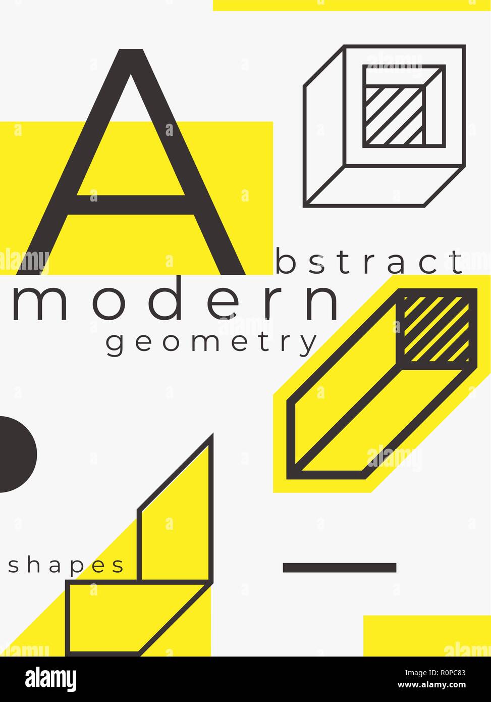 Universal trend poster. Linear geometric shapes set with halftone ...