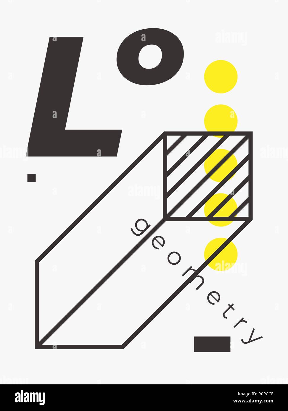 Universal trend poster. Linear geometric shapes set with halftone ...