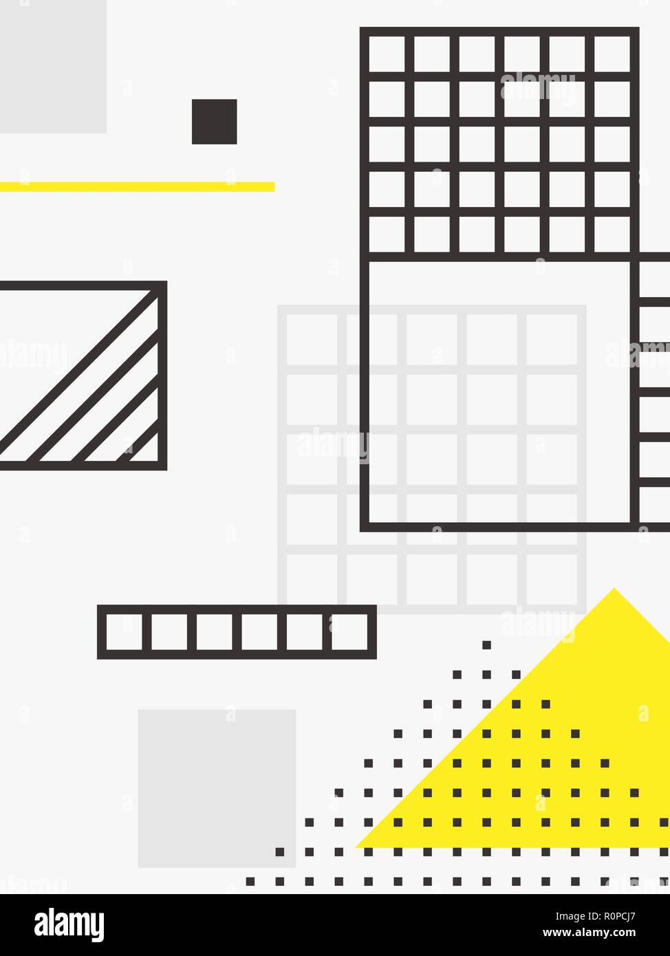 Universal trend poster. Linear geometric shapes set with halftone ...