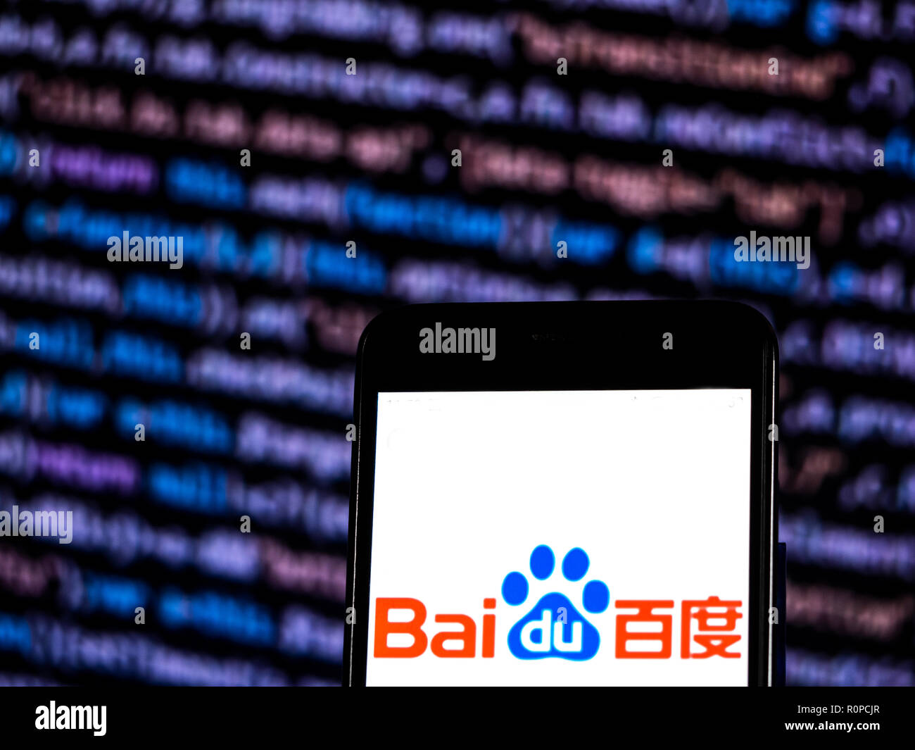 Baidu logo on a phone hi-res stock photography and images - Alamy