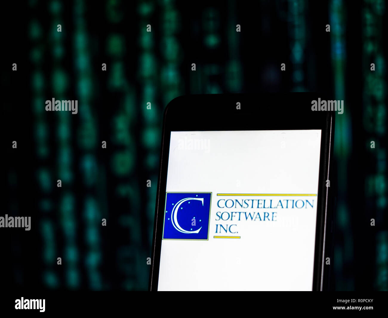Constellation Software company logo seen displayed on smart phone ...