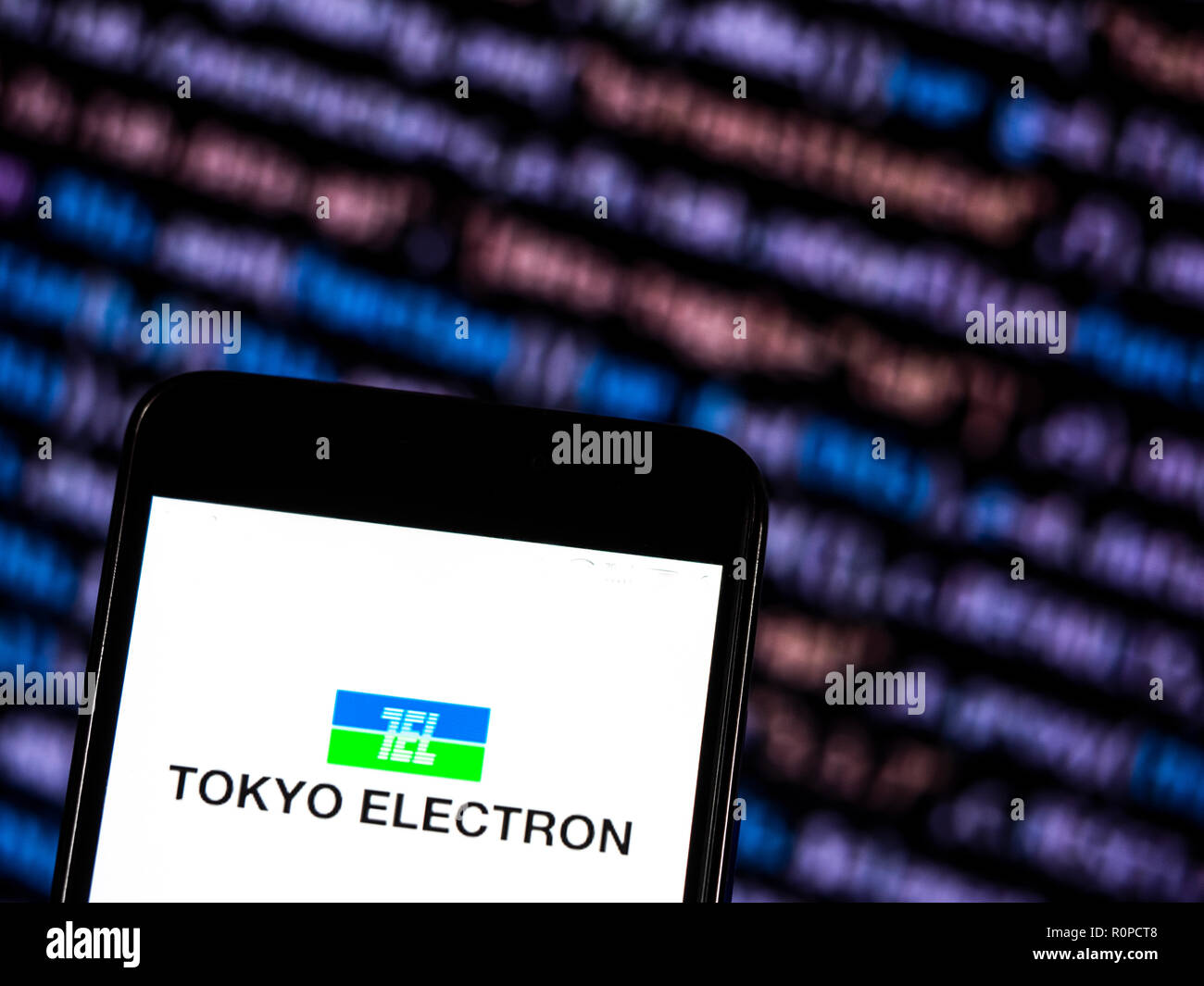 Tokyo Electron Limited, Electronics company logo seen displayed on ...