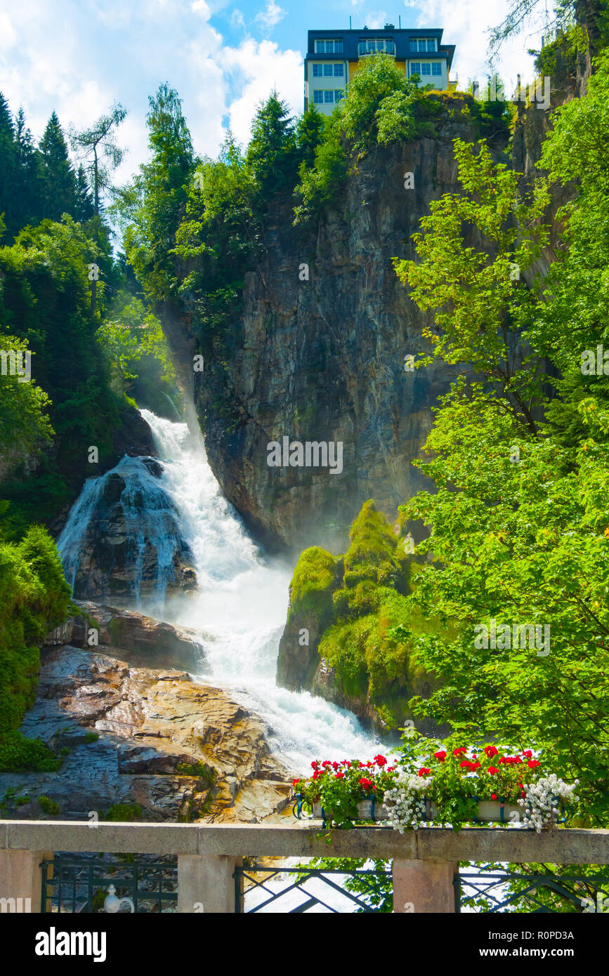 Gasteiner Ache creating the Bad Gastein waterfall, Pongau, Salzburg ...
