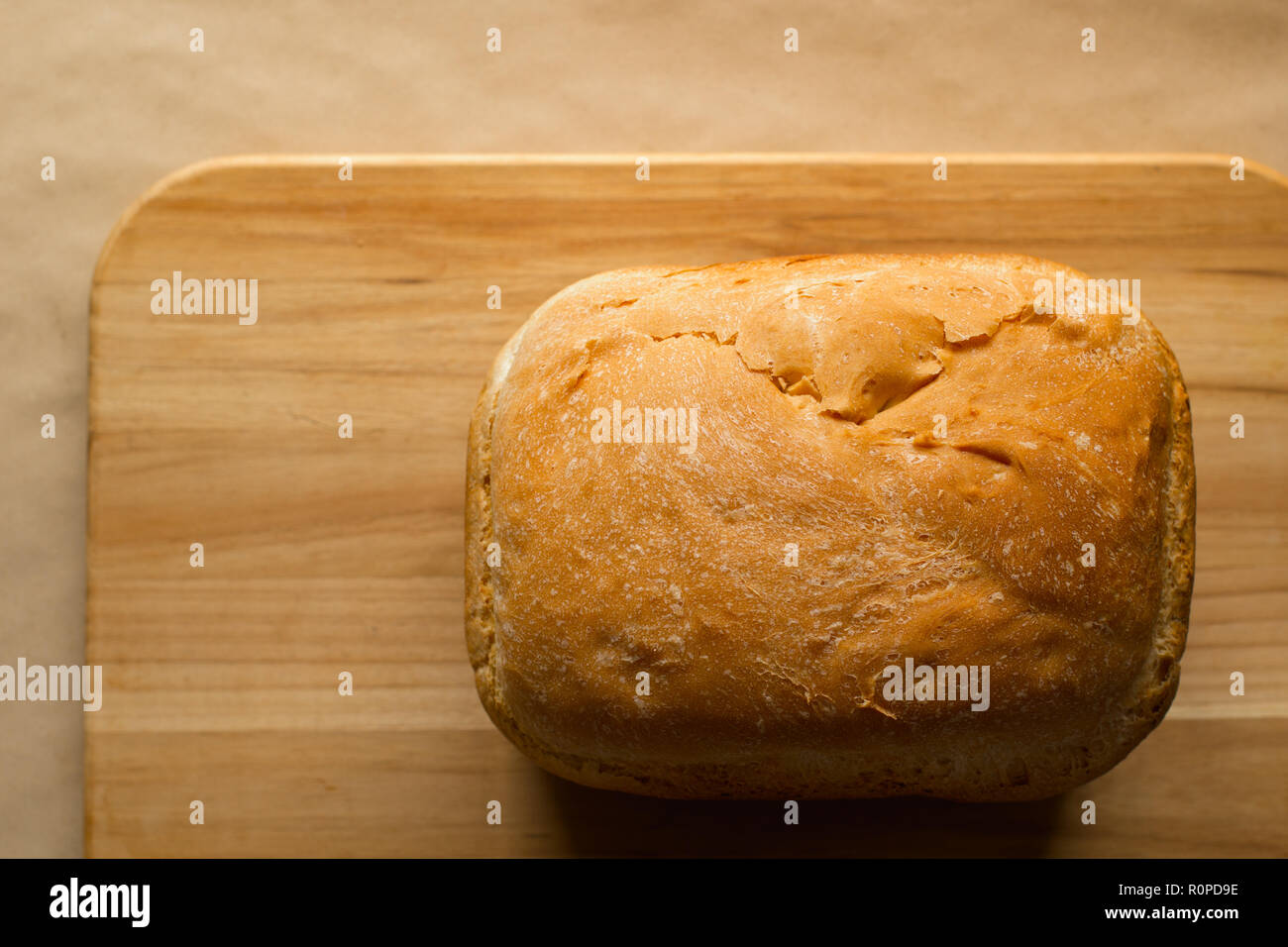 Rustic loaf of bread on white top view hi-res stock photography and ...