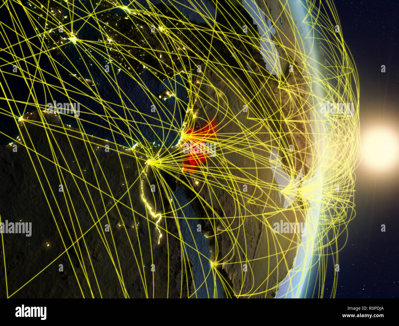 Jordan network map hi-res stock photography and images - Alamy
