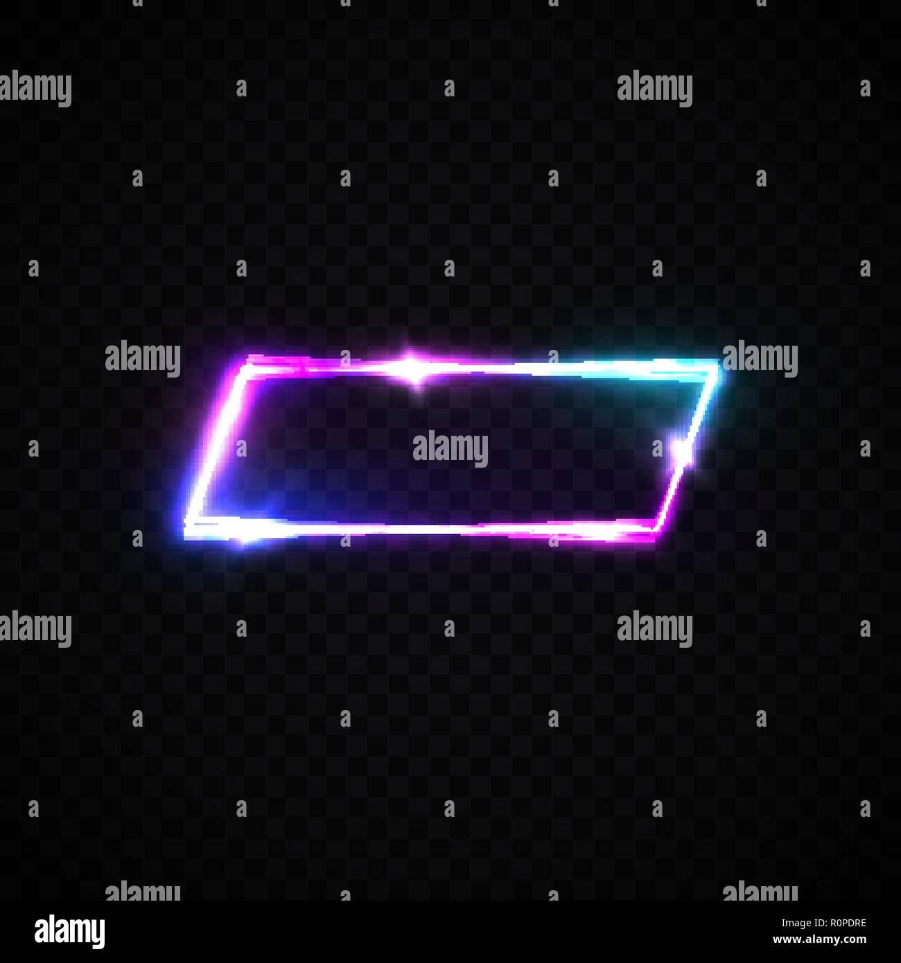 Neon sign. Template on transparent background with blank space for text ...