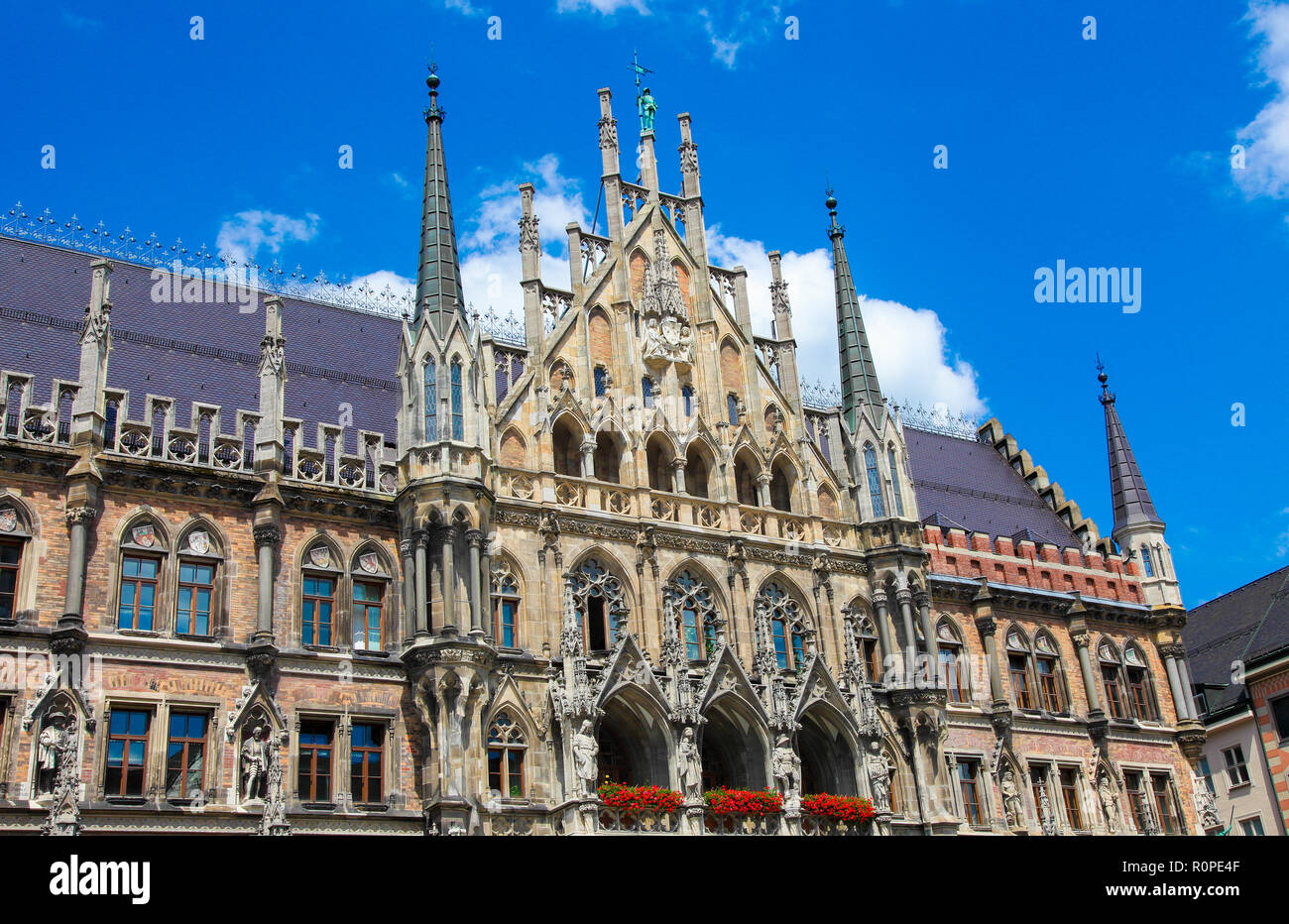 Neues Rathaus, the new town hall, on the Marienplatz in the old town of ...
