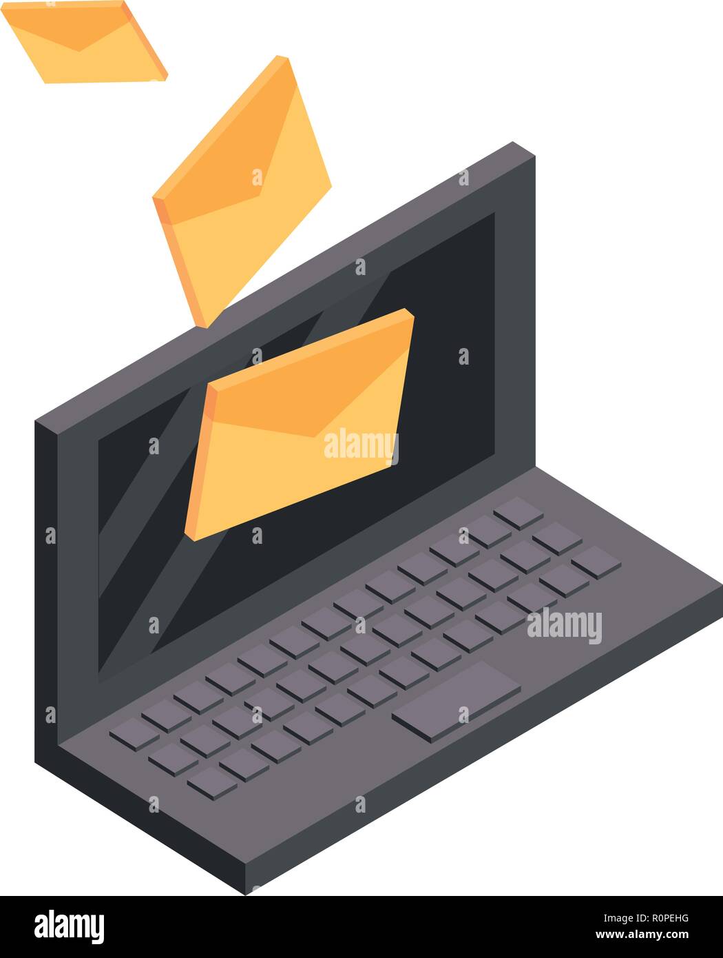 Email and communication technology isometric concept Stock Vector Image ...