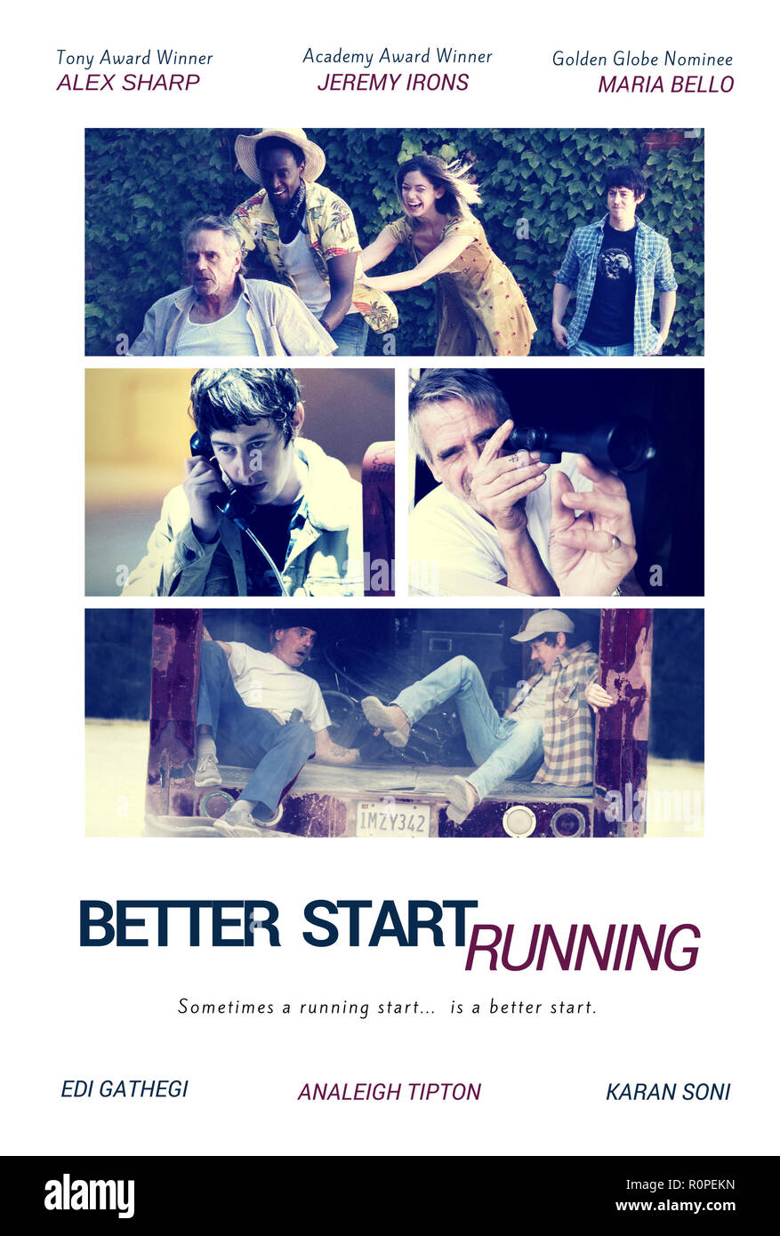 BETTER START RUNNING, poster, clockwise from top left: Jeremy Irons ...