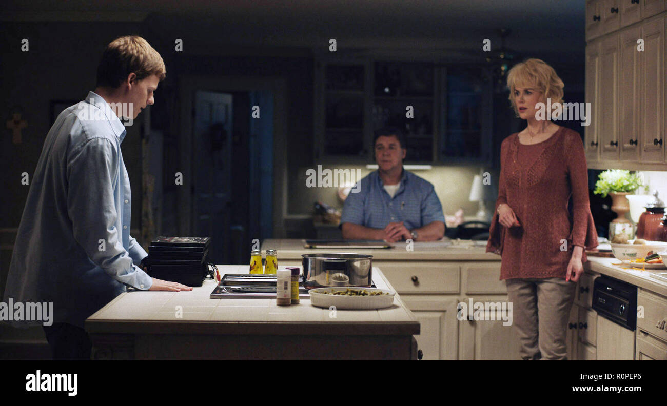 BOY ERASED, (left to right): Lucas Hedges, Russell Crowe, Nicole Kidman ...