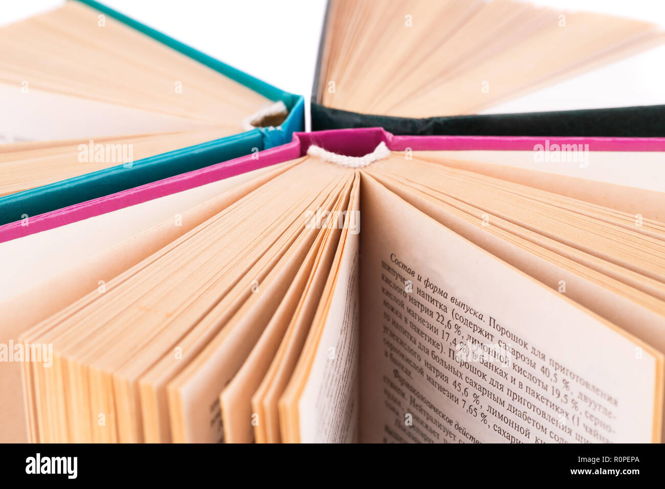 Opened books close up picture Stock Photo - Alamy
