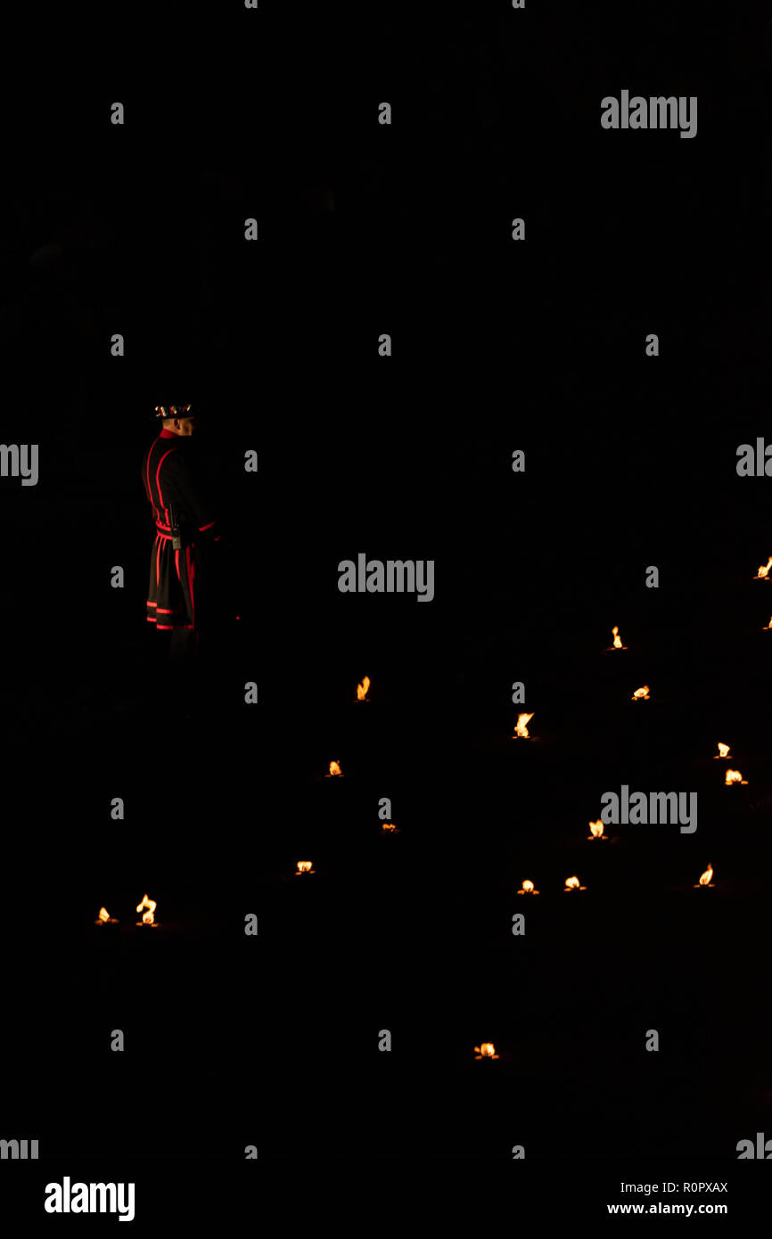 Tower of London Beyond the Deepening Shadow exhibition Stock Photo - Alamy