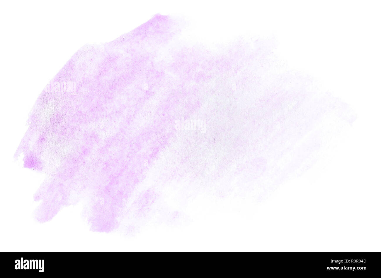 Watercolor illustration in the form of a wet color swipe, leaving in ...