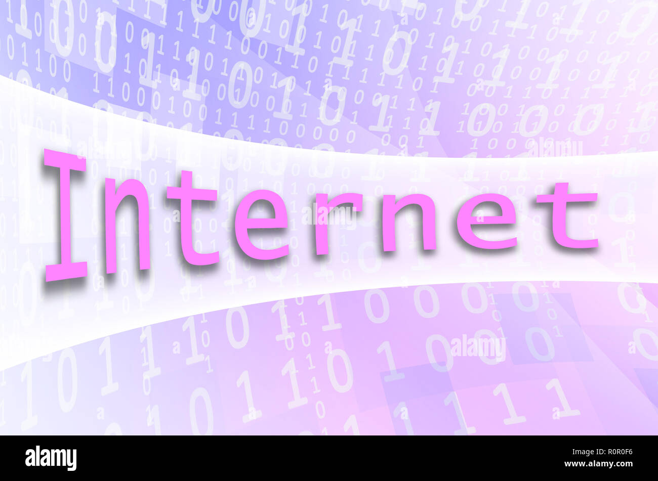 The text inscription Internet is written on a semitransparent field ...