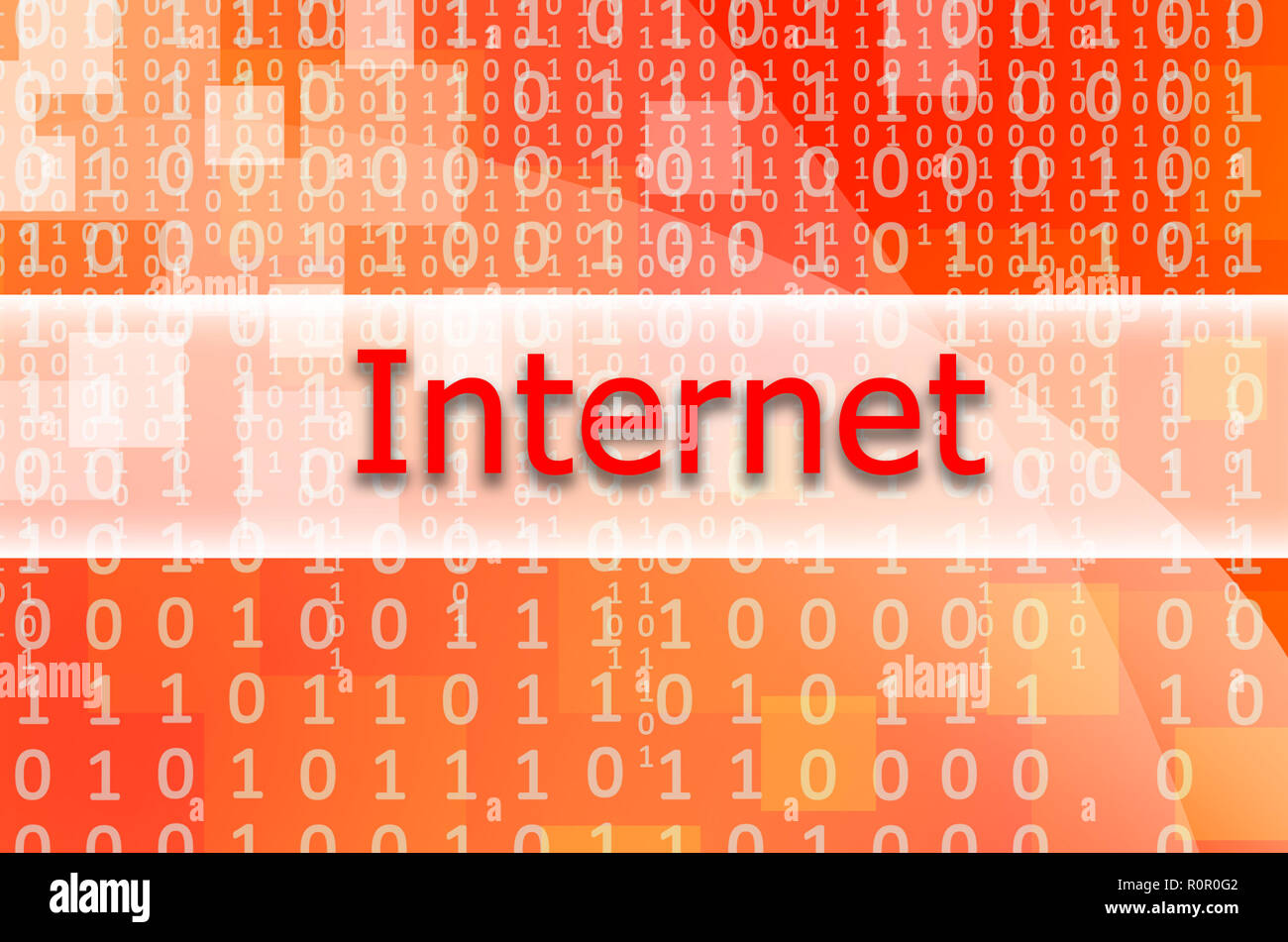 The text inscription Internet is written on a semitransparent field ...