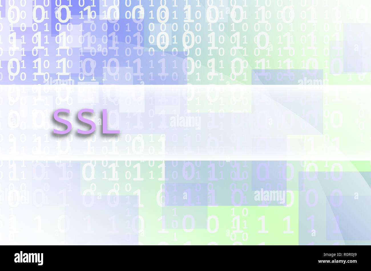 The text inscription SSL is written on a semitransparent field ...