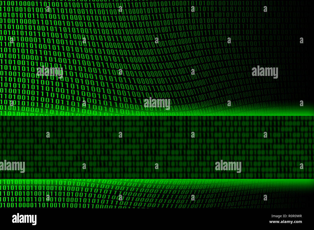 An image of a corrupted and distorted binary code made up of a set of ...